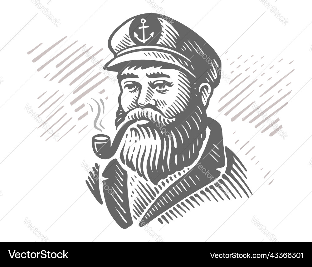 Old Sea Captain Drawing