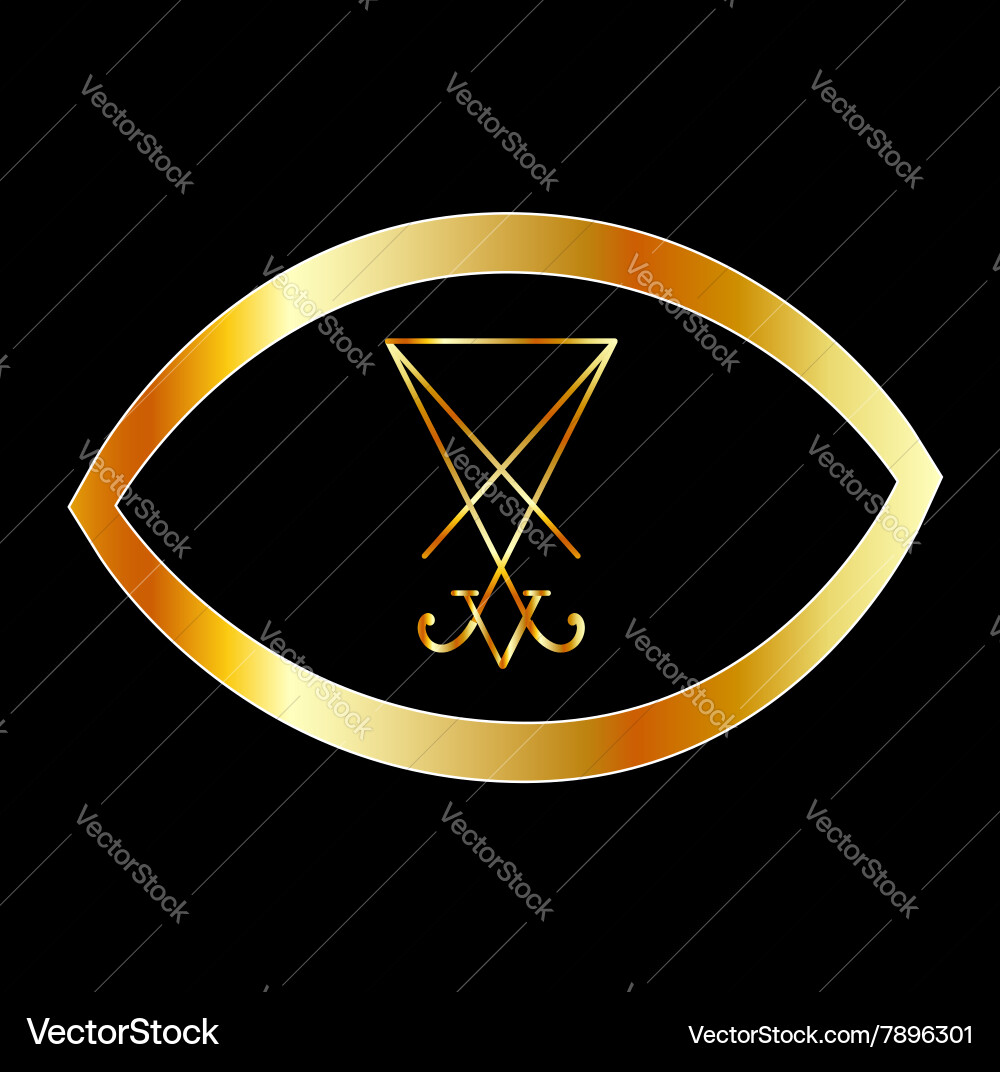 Sigil of lucifer within an eye Royalty Free Vector Image