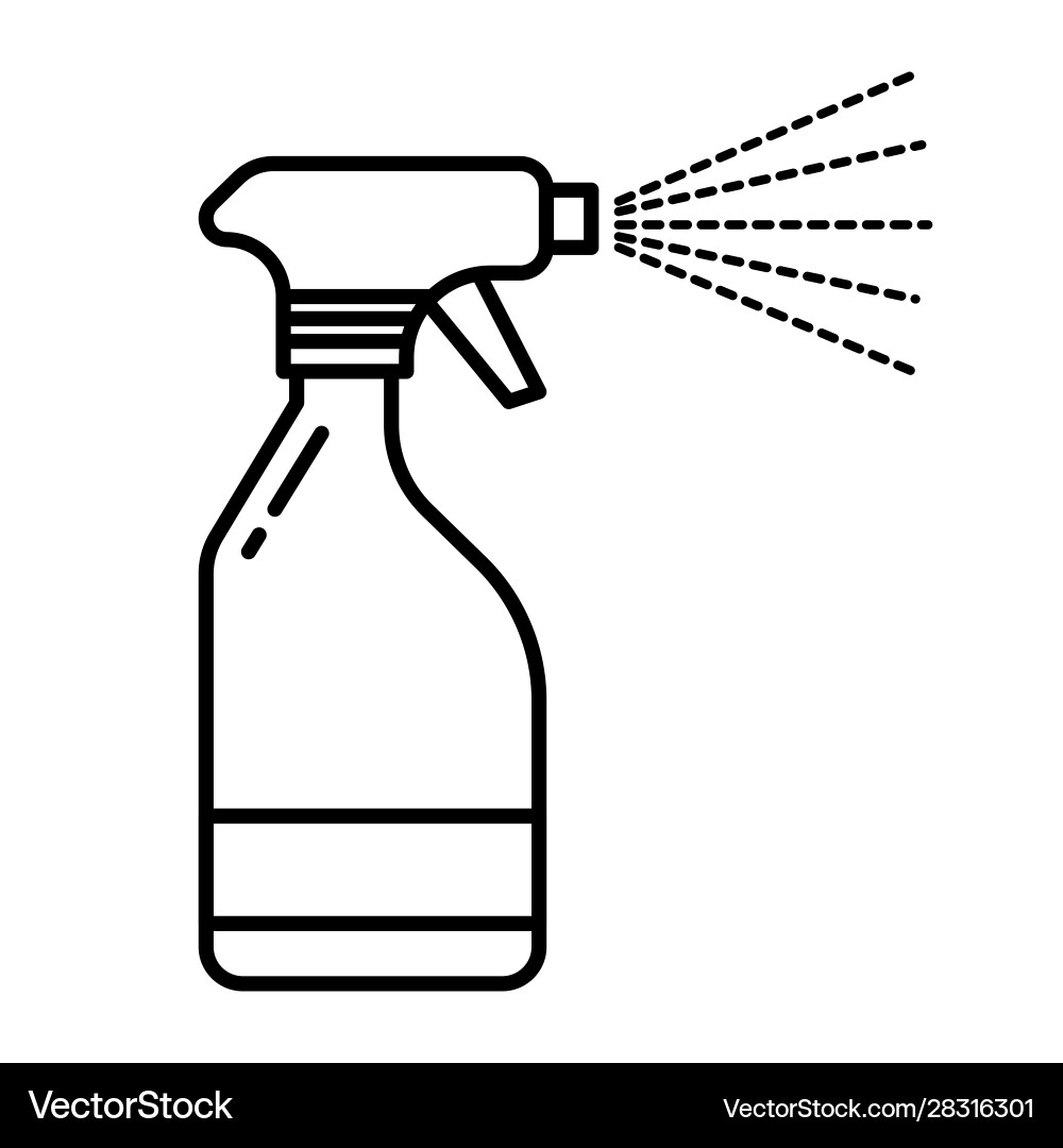 Spray bottle with water mist spraying from nozzle Vector Image