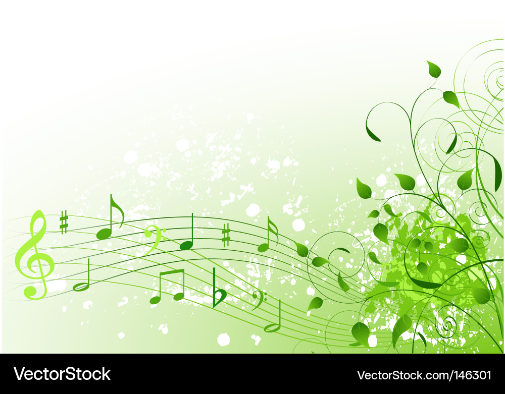 Music Notes and Flowers Green Vector Images (over 260)