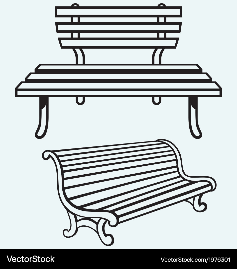 Wooden bench Royalty Free Vector Image - VectorStock