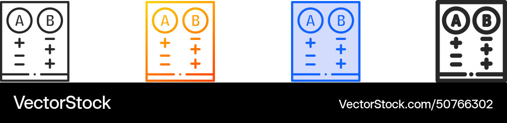 Ab iconthin linear gradient blue stroke and bold Vector Image