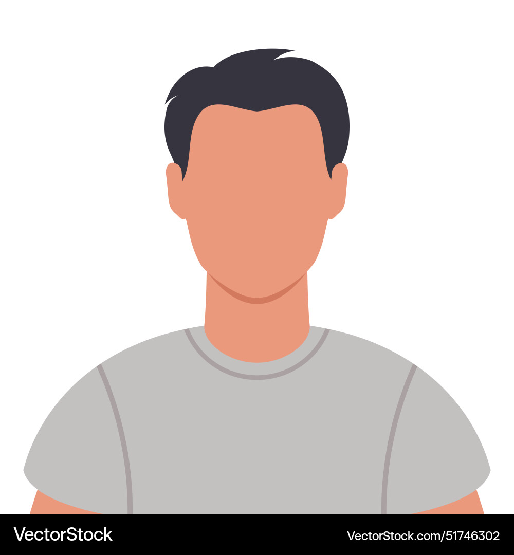 Abstract faceless young man in t shirt student Vector Image