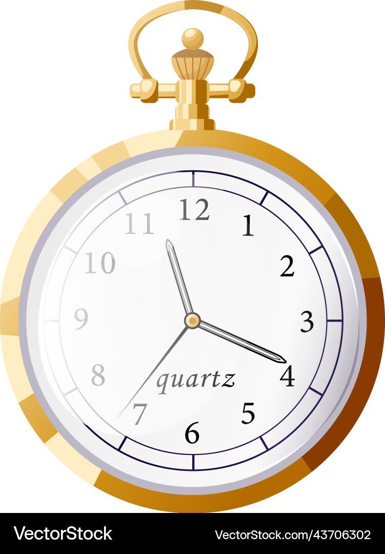 Gold watch pocket cartoon Royalty Free Vector Image