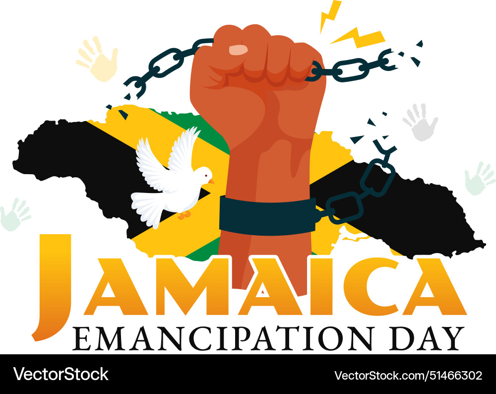 Jamaica emancipation day on august 1st Royalty Free Vector