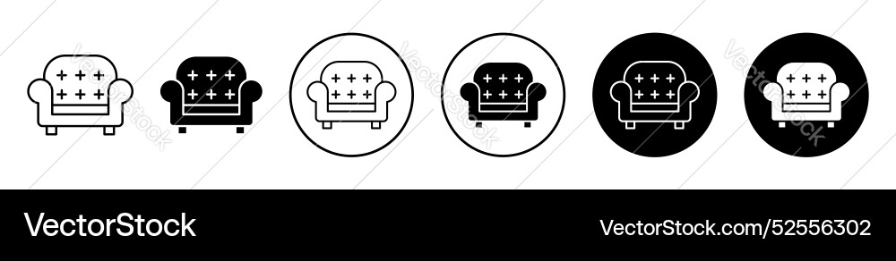 Lounge icon set on white background Royalty Free Vector