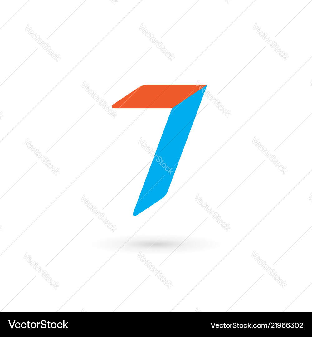 Nummer 7 Logo-Symbol-Designvorlagenelemente Vektorbild