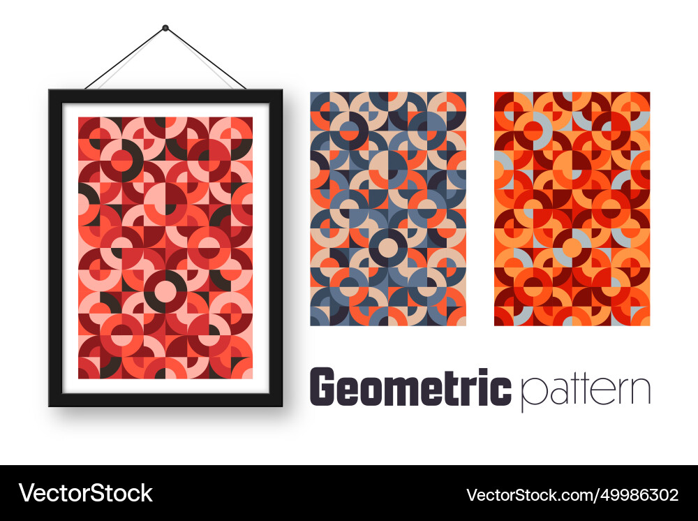 Picture frame with geometric trendy pattern Vector Image