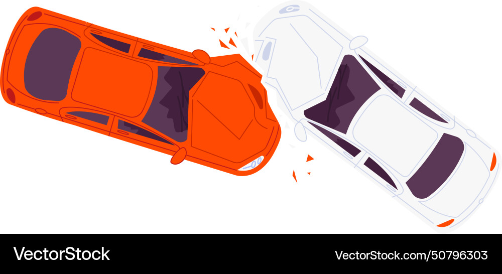 Car crash icon auto accident top view Royalty Free Vector