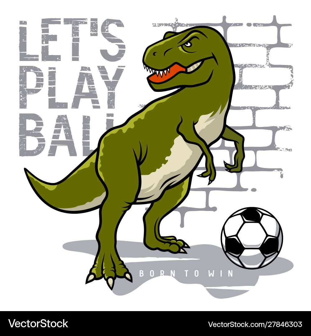 Dino Football Player Royalty Free Vector Image