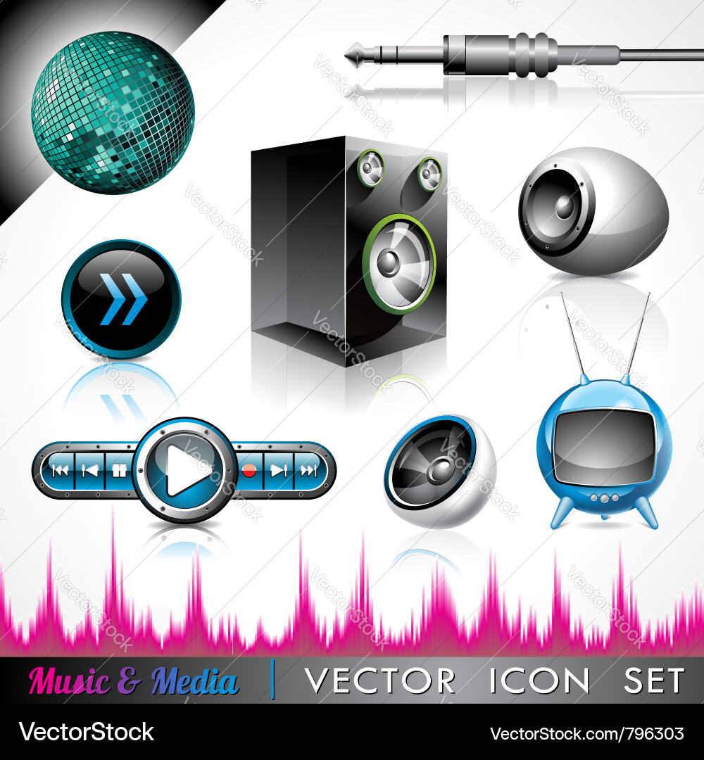 Music and media Royalty Free Vector Image - VectorStock