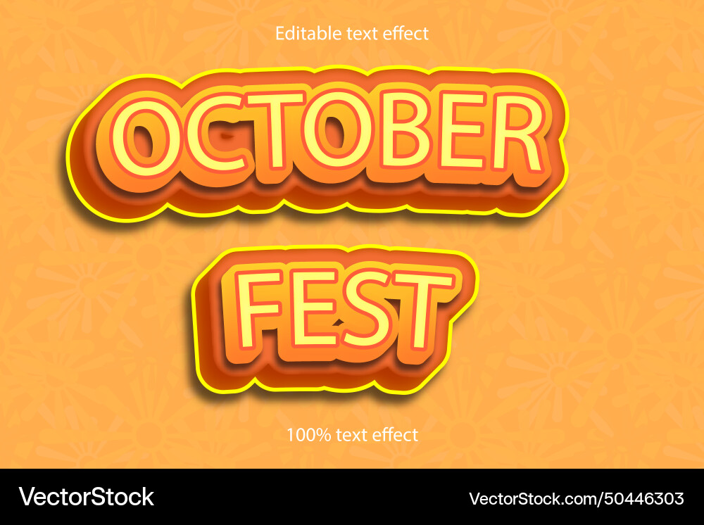 October fest text effect Royalty Free Vector Image