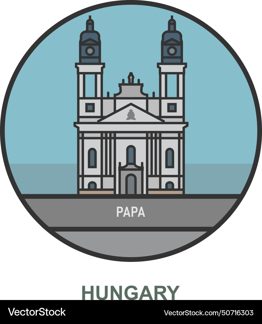 Papa cities and towns in hungary Royalty Free Vector Image