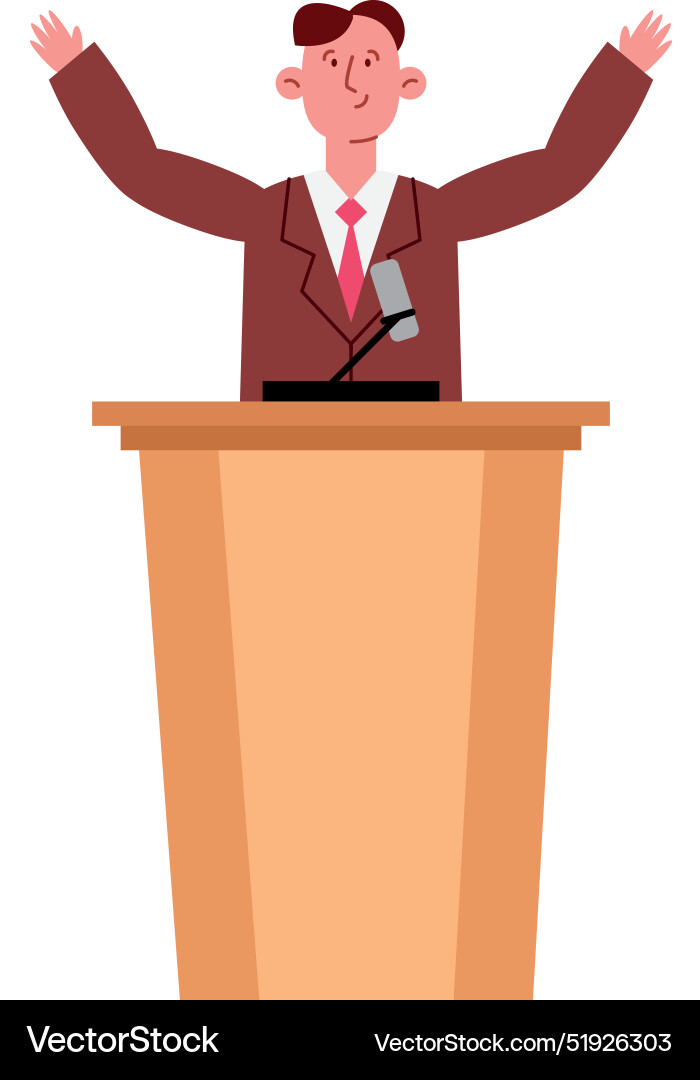 President man standing giving a speech Royalty Free Vector