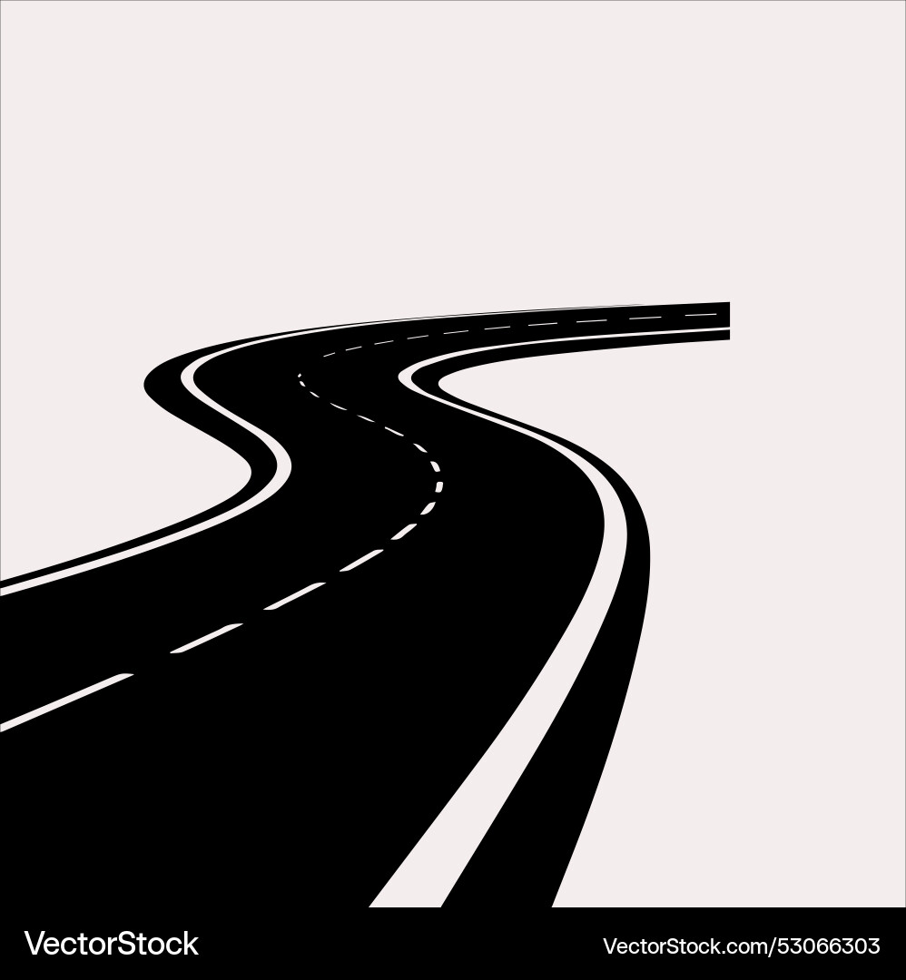 Road silhouette on a white background Royalty Free Vector