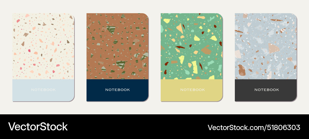 School notebook cover design terrazzo abstract Vector Image