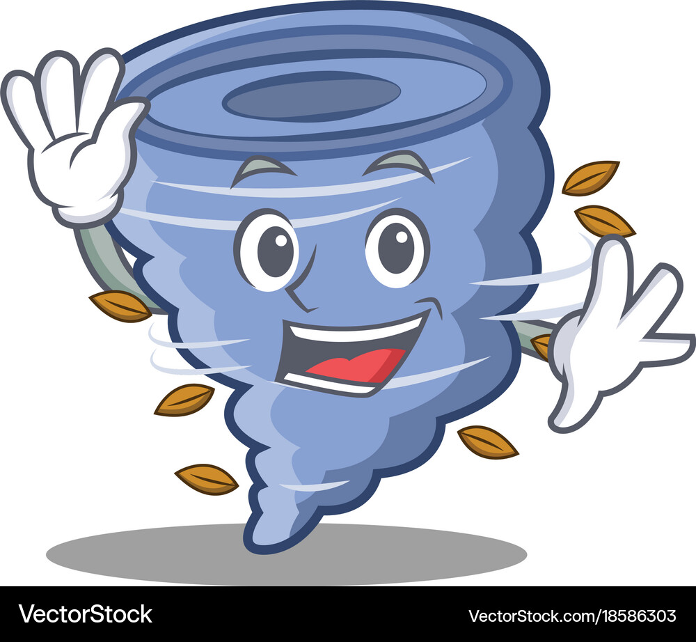 Waving Tornado Character Royalty Free Vector Image