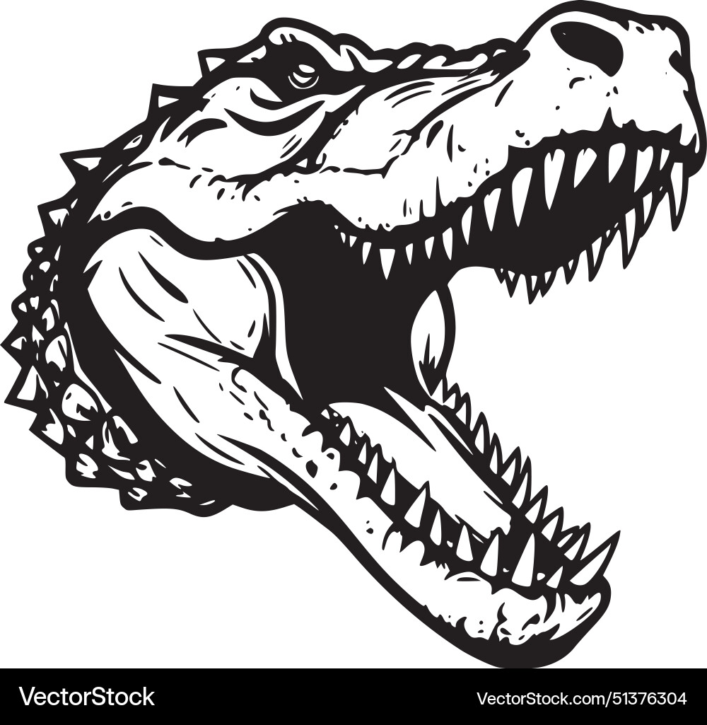Alligator - black and white isolated icon Vector Image