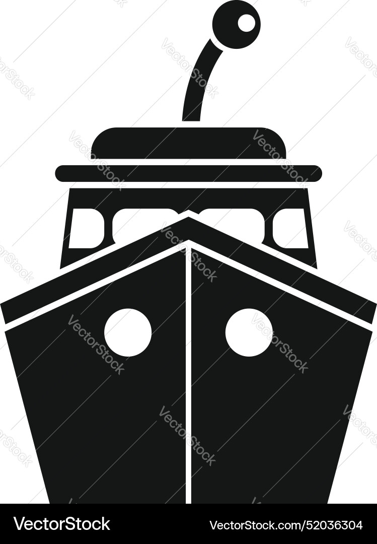 Big ship front view sailing on the sea Royalty Free Vector