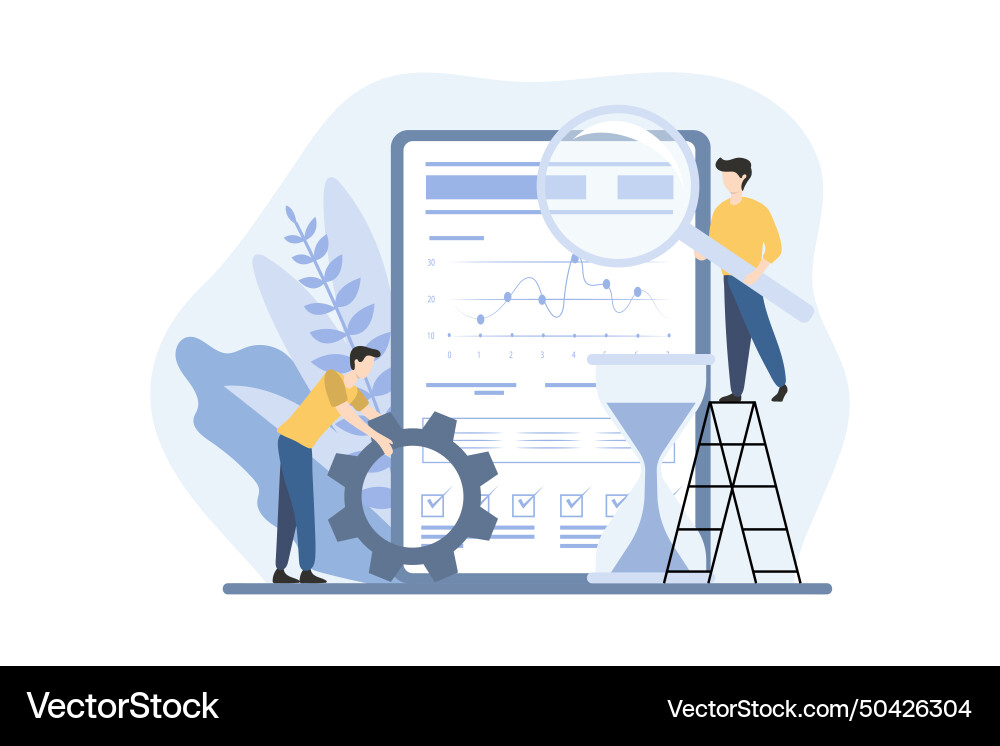 Business analysis flat design Royalty Free Vector Image