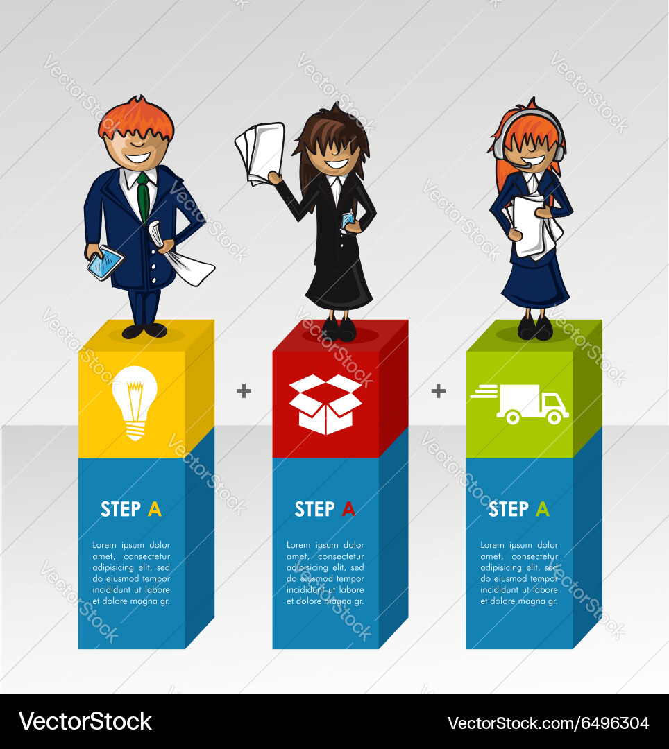 Business steps concept infographic work plan Vector Image