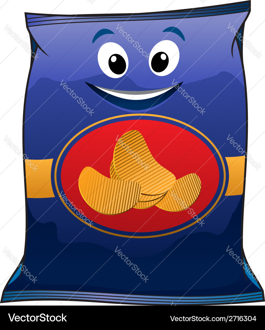 Cartoon potato chips Royalty Free Vector Image