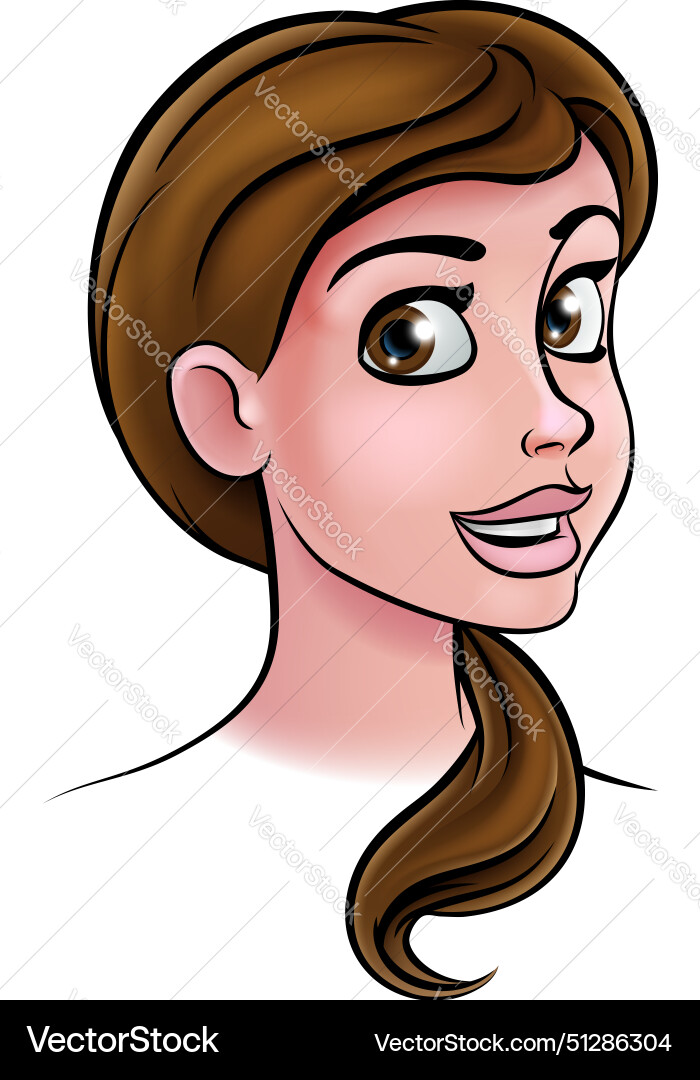 Cartoon woman face Royalty Free Vector Image - VectorStock