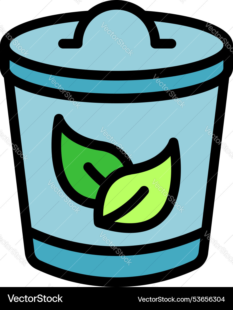 Compost bin with organic waste for composting Vector Image