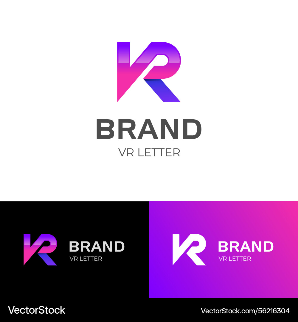 Initial letter vr logo icon design symbol Vector Image