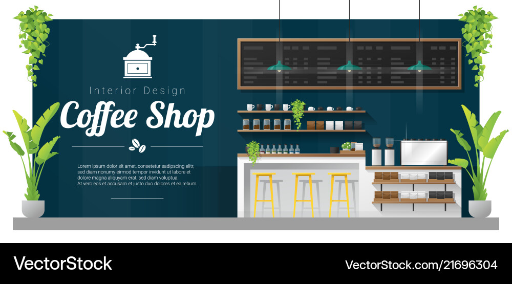 Modern Coffee Shop Interior Royalty Free Vector Image