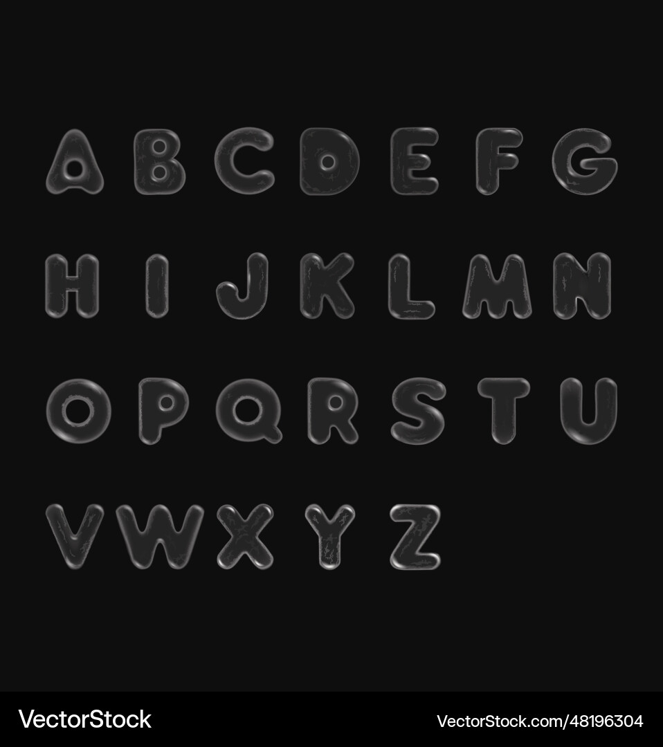 Transparent letters abc Royalty Free Vector Image