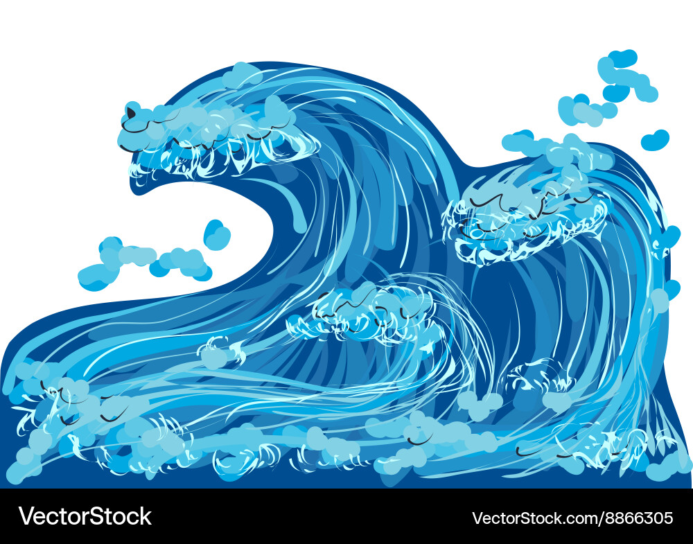 Abstract sea wave Royalty Free Vector Image - VectorStock