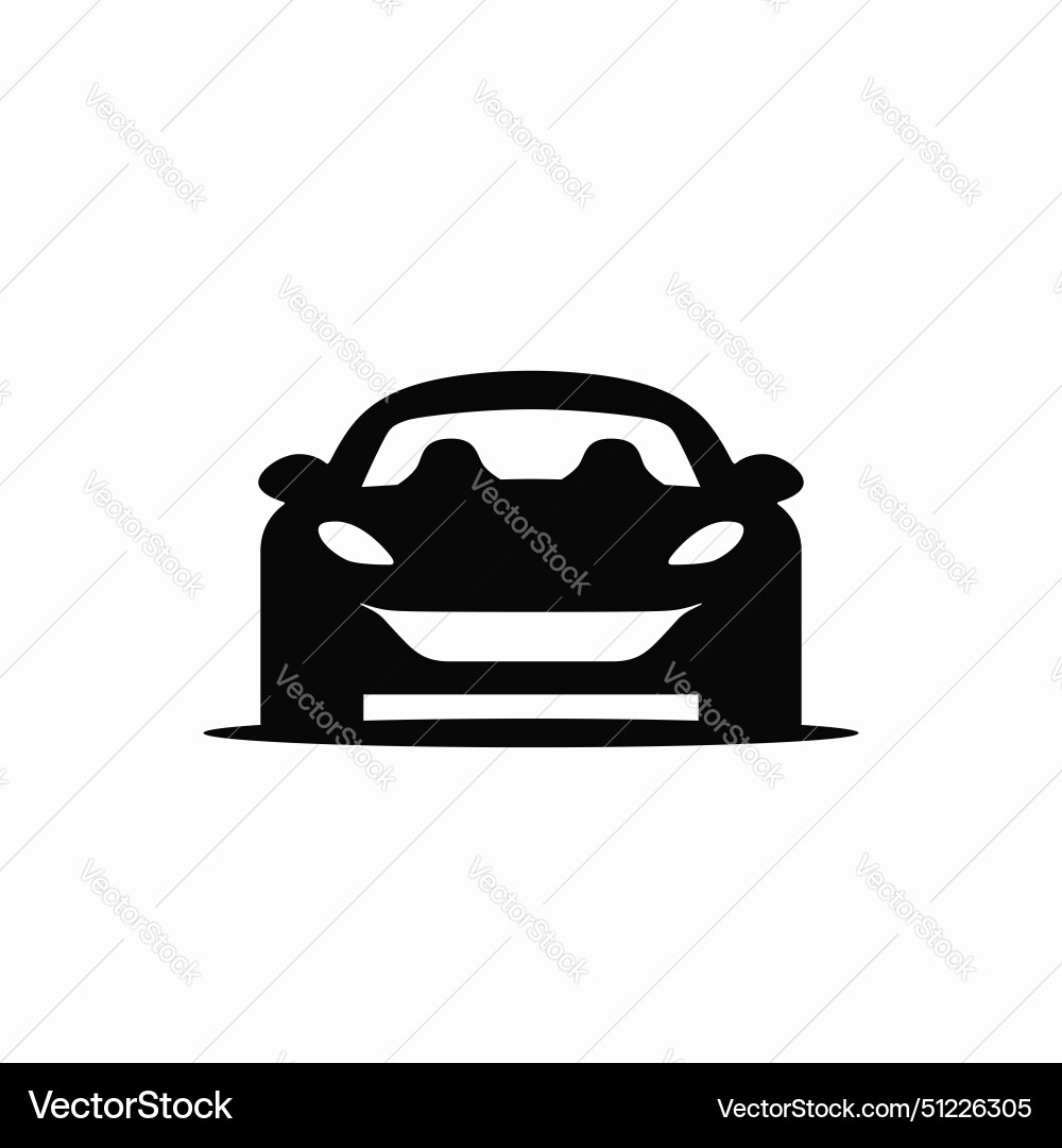 Car silhouette icon front view Royalty Free Vector Image