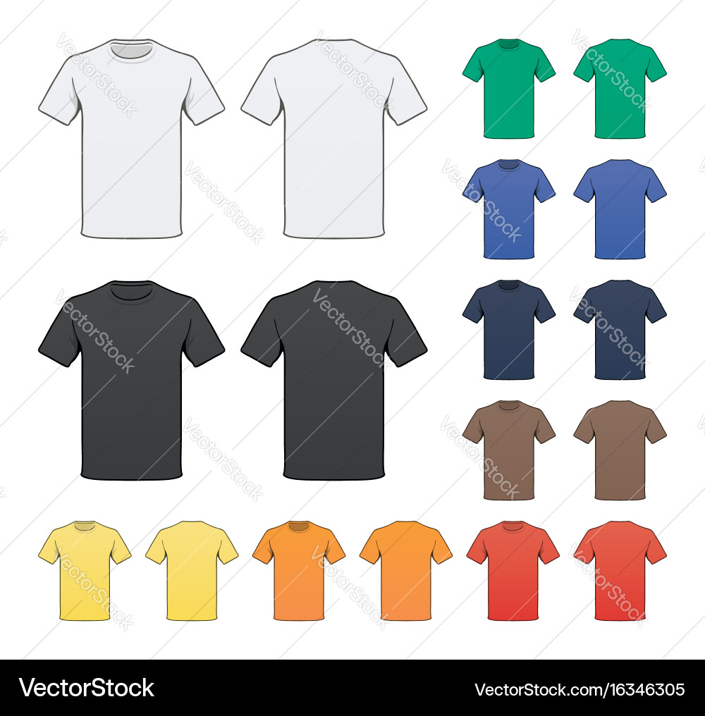 Colored T-Shirt Template Royalty Free Vector Image