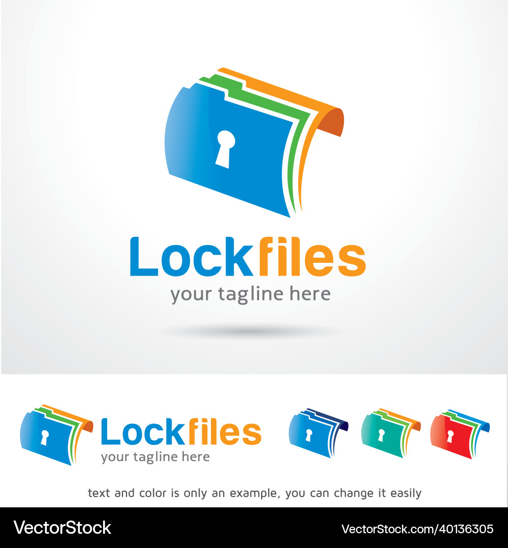 Lock file logo template Royalty Free Vector Image