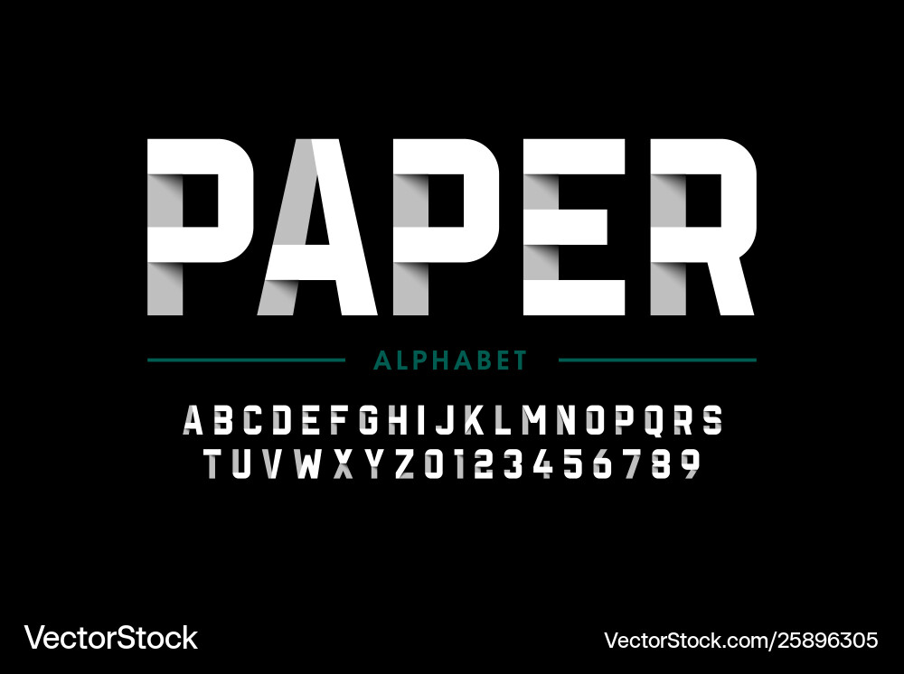 Origami style font Royalty Free Vector Image - VectorStock