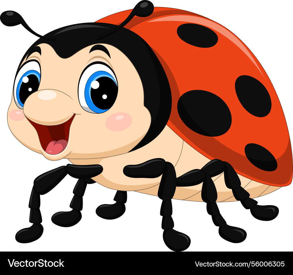 Smiling cartoon ladybug Royalty Free Vector Image
