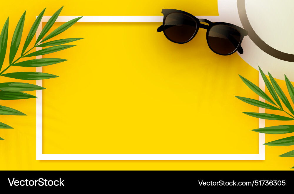 Summer frame tropical background Royalty Free Vector Image