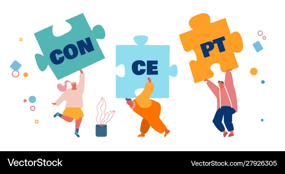 Teamwork cooperation concept people characters Vector Image