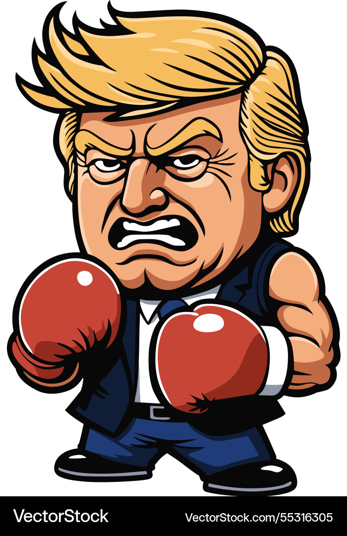 Trump as a Boxer Royalty Free Vector Image - VectorStock