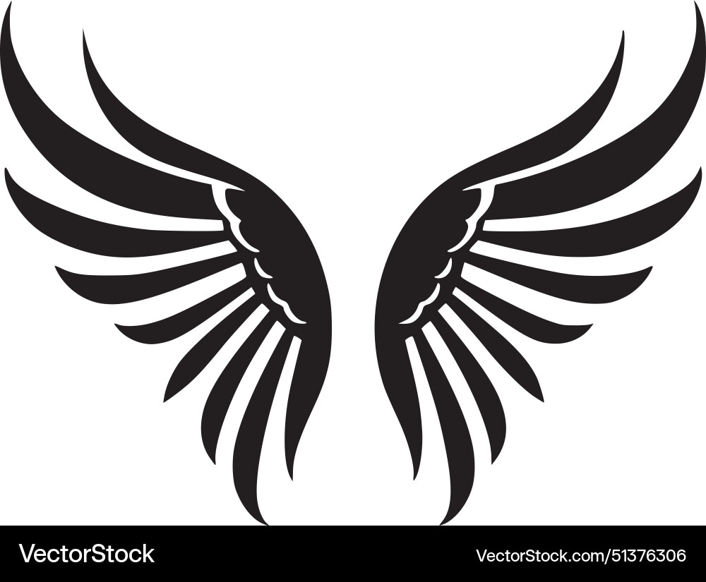 Angel wings - black and white isolated icon Vector Image