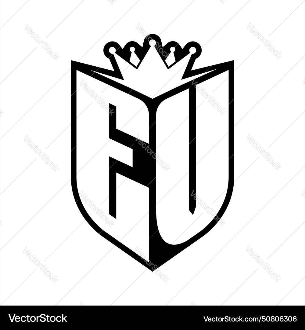 Ev letter bold monogram with shield shape Vector Image