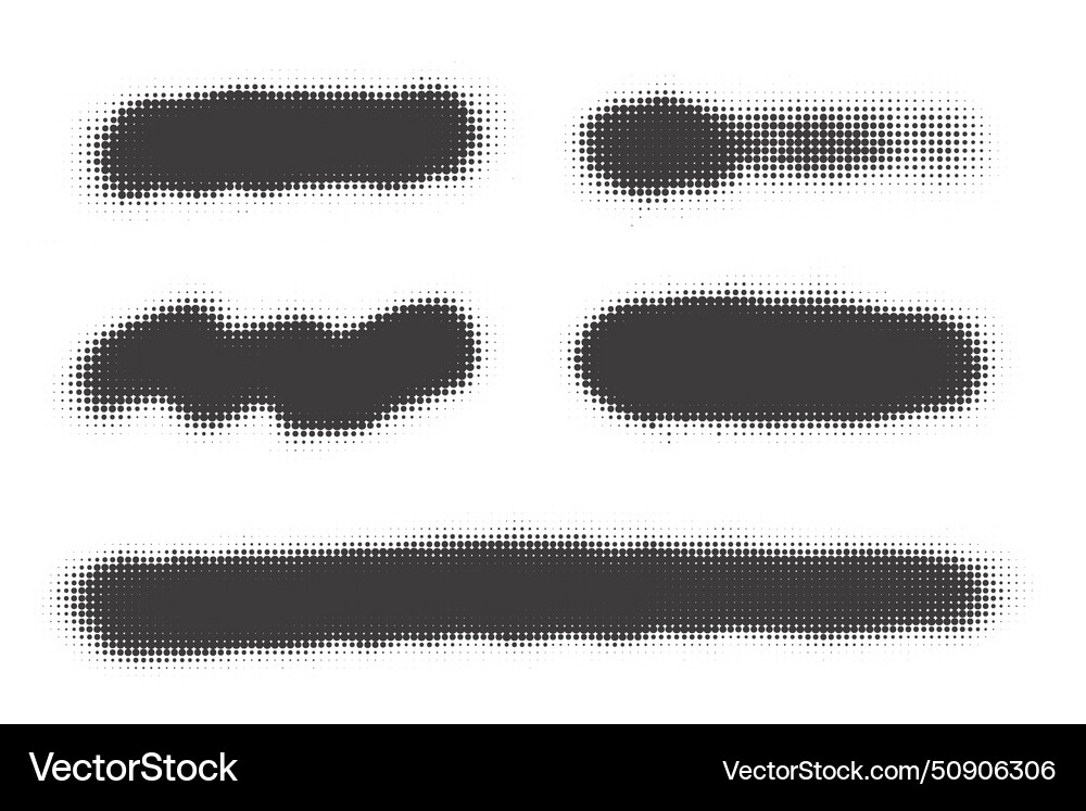 Halftone dotted shapes on white background Vector Image