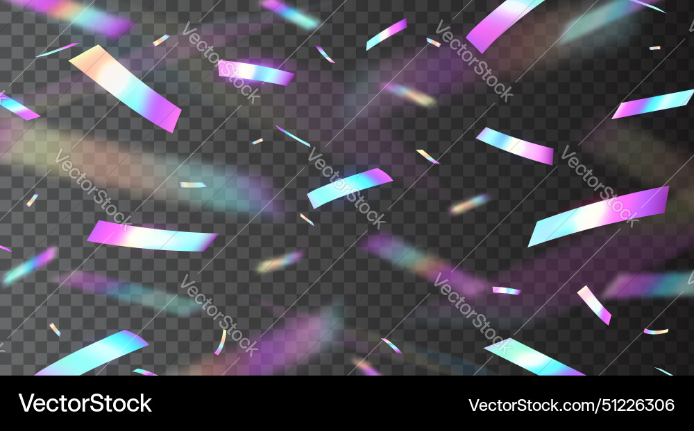 Holographic confetti with neon rainbow glitter Vector Image