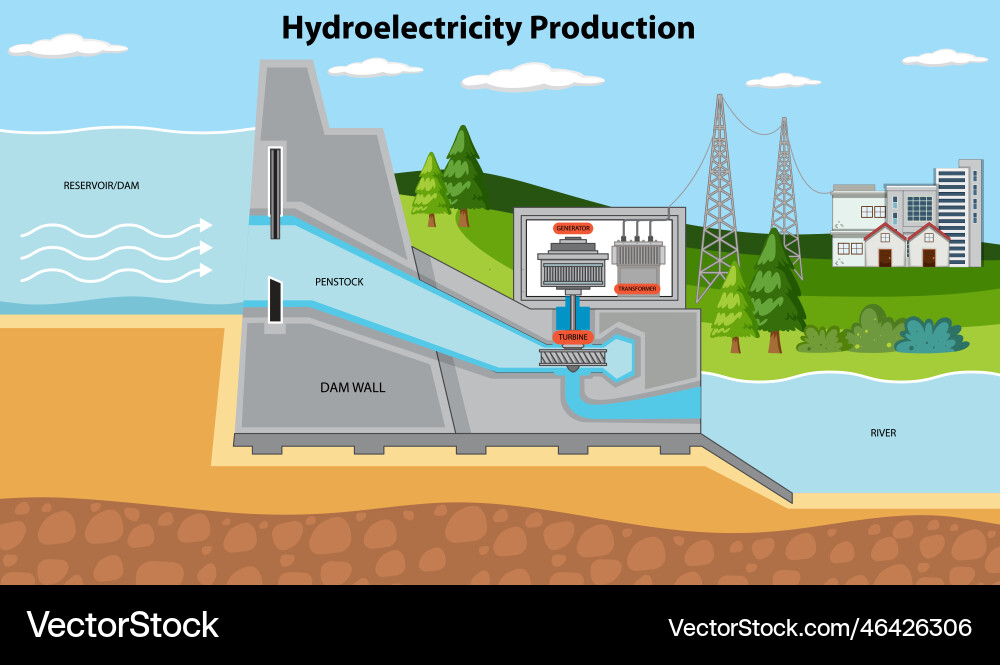 Hydroelectric Dam Diagram