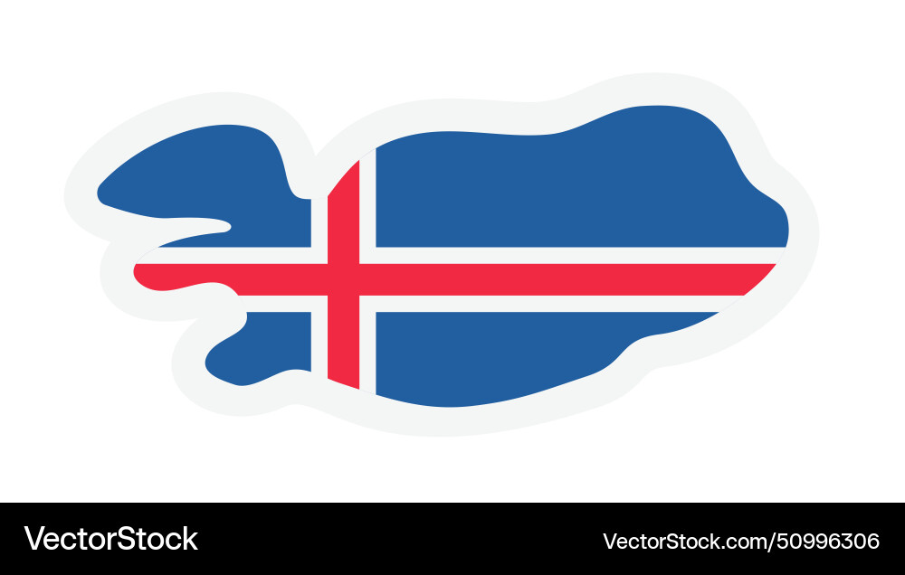 Iceland map with national flag colors abstract Vector Image