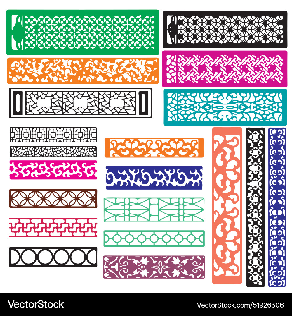 Islamic abstract pattern cnc border Royalty Free Vector