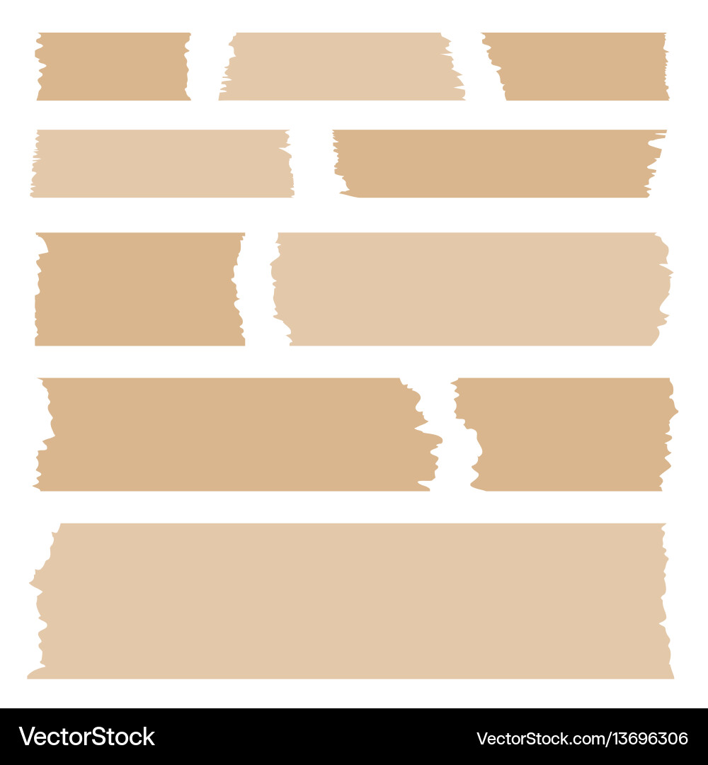Realistic Beige Tape Collection Royalty Free Vector Image