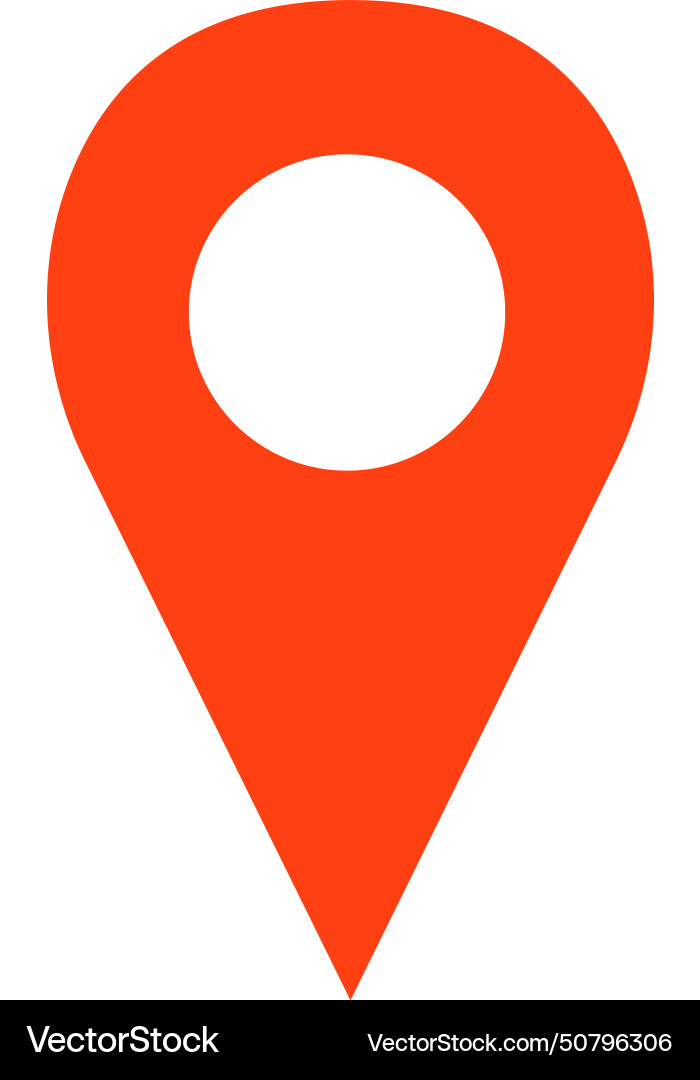 Red geo pin color icon map navigation symbol Vector Image