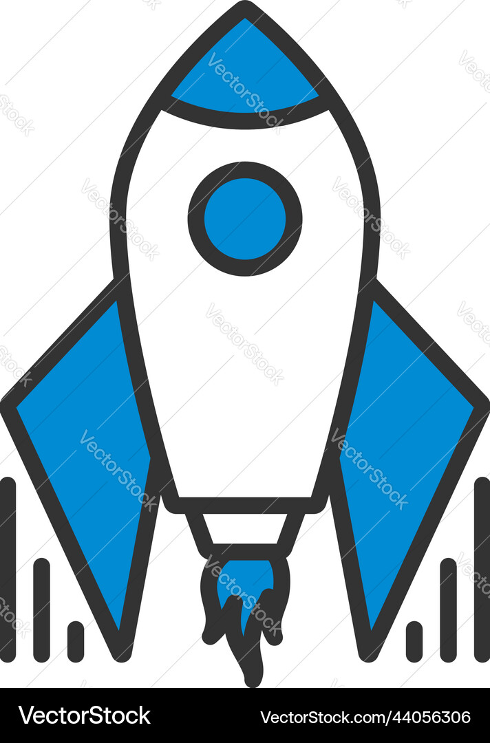 Startup rocket icon Royalty Free Vector Image - VectorStock